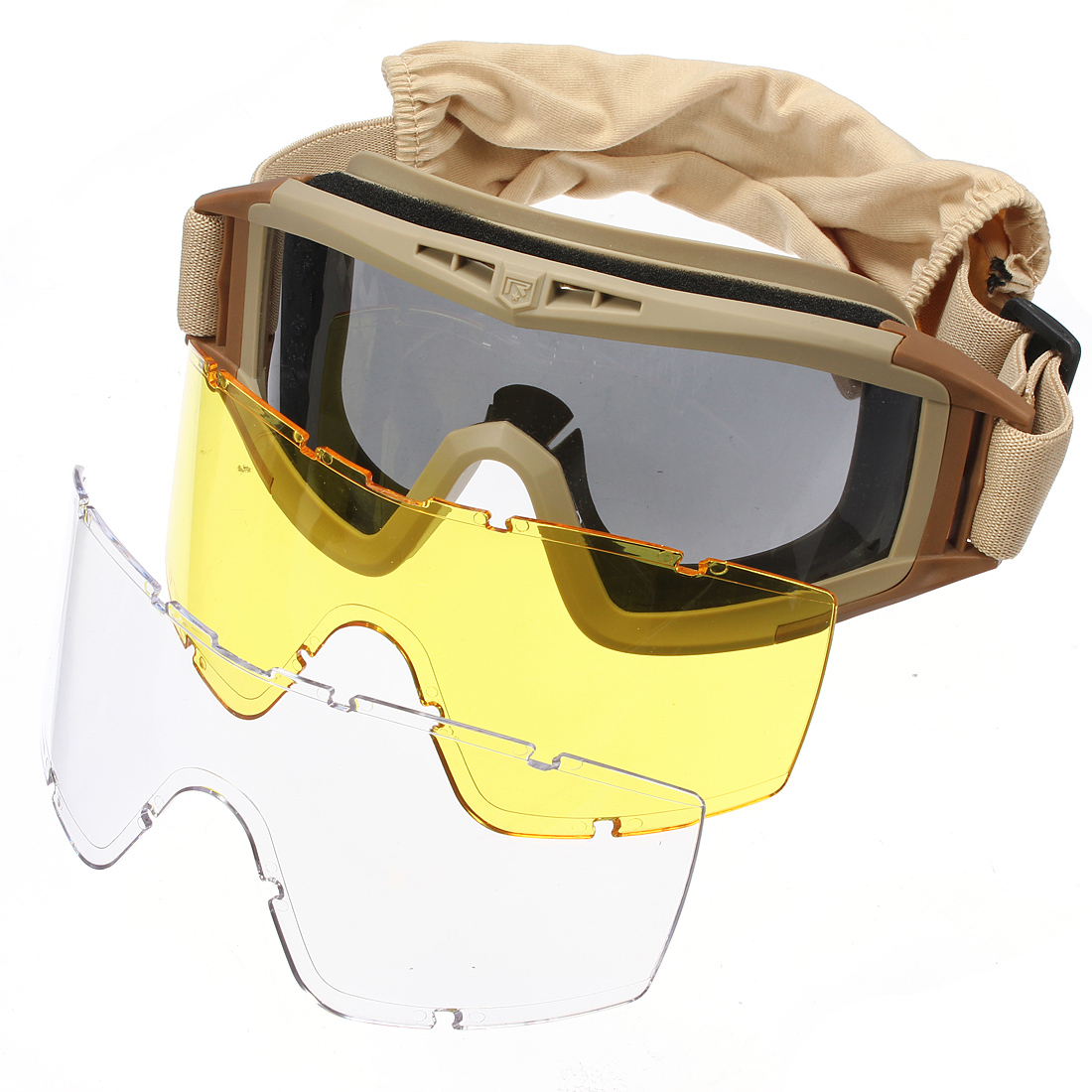EXPLOSION-PROOF SWAT GOGGLE GLASSES EYE PROTECTION MASKS + 3 LENSES ...